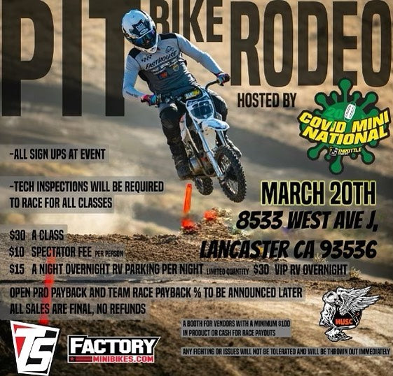 Pit Bike Rodeo - March 20th 2021 – Factory Minibikes