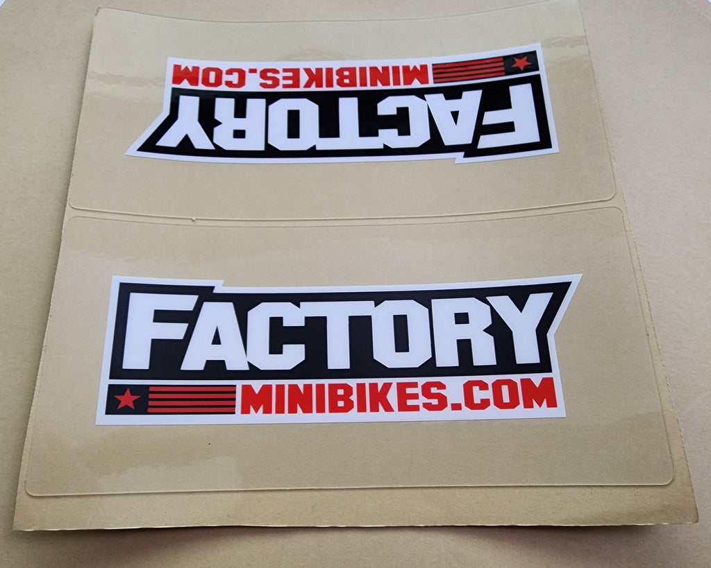 Factory Fork Tube Stickers - 1 Pair | Factory Minibikes