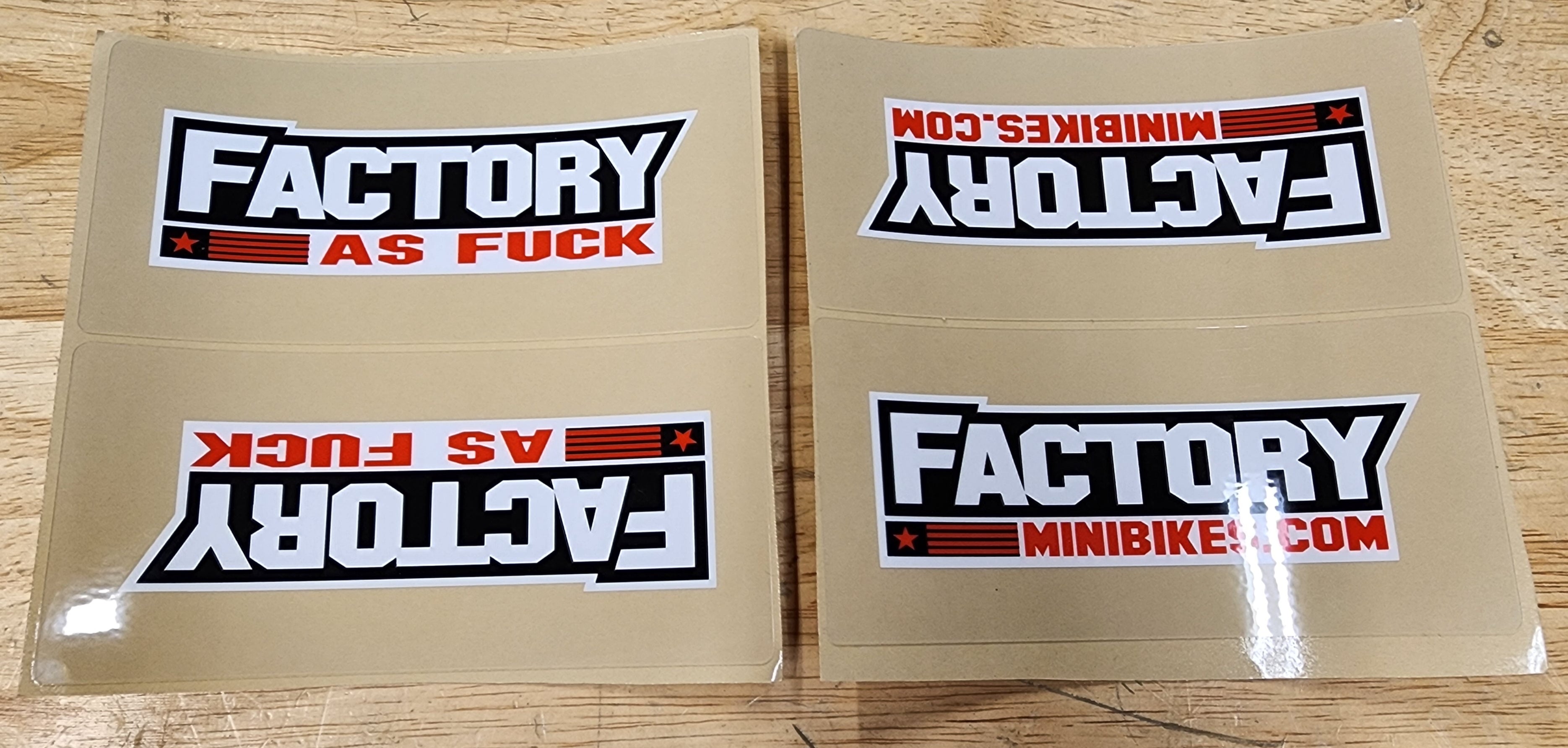 6" Factory Fork Tube Stickers - 1 Pair – Factory Minibikes