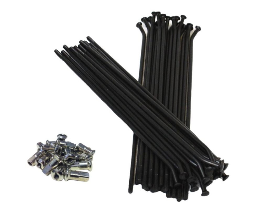 Dubya 19"/16" Heavy Duty SS Spoke and Nipple Kit - KLX140L & KX85 ...