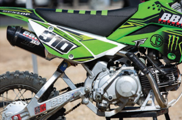 BBR D3 Exhaust w/ Carbon End Cap - TTR110 | Factory Minibikes