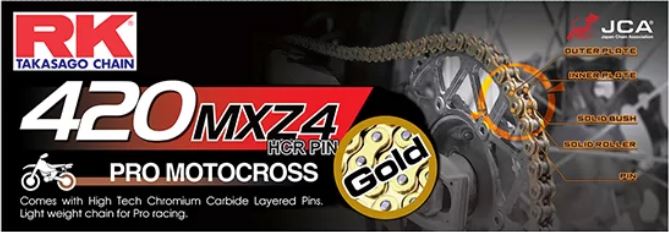 RK Gold 420MXZ4 Works Race Chain - 120 Links – Factory Minibikes